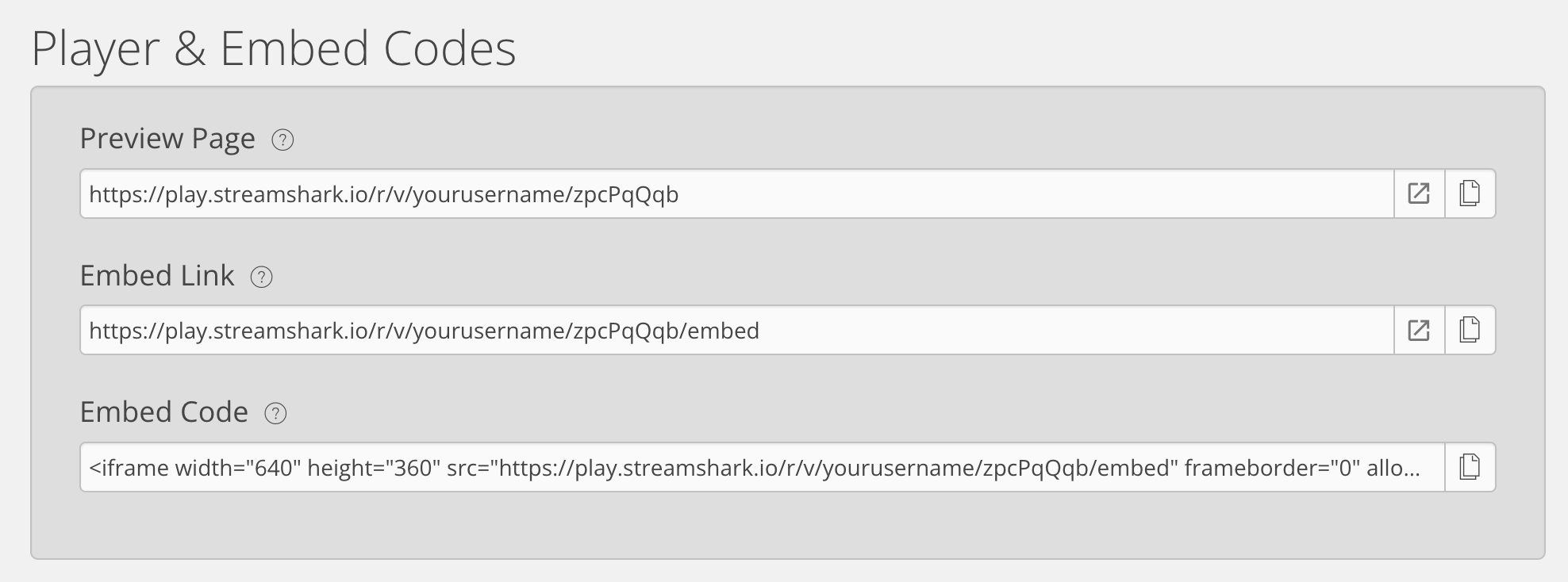 Embedding the StreamShark Video Player – Support Home